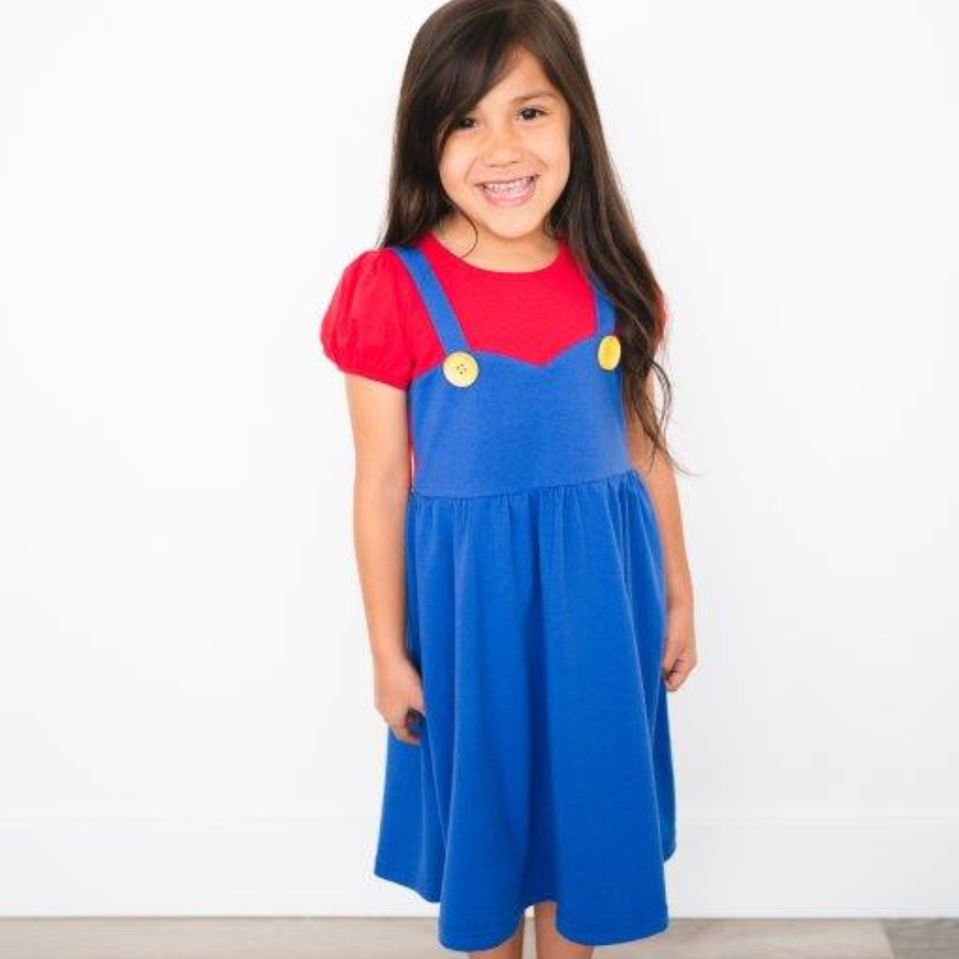 Red Super Bro Dress - Girls Dress Up | Presley Couture