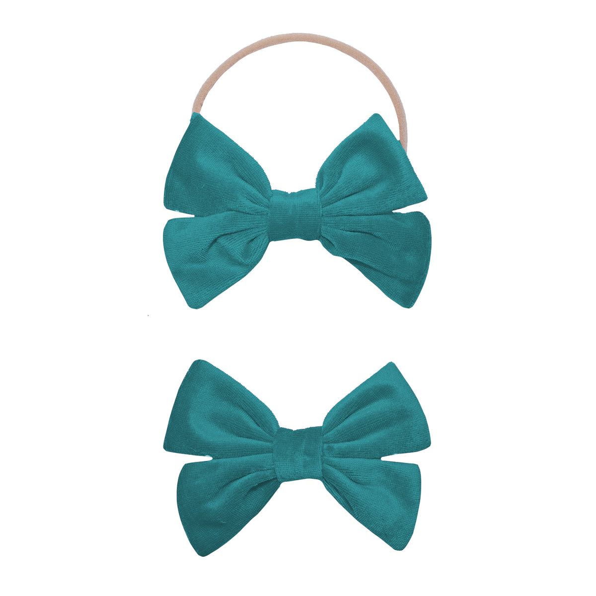 Velvet Bows - Cyan Blue – Presley Couture