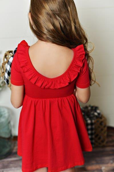 Red Ruffle Twirl Dress For Girls & Toddlers | Presley Couture